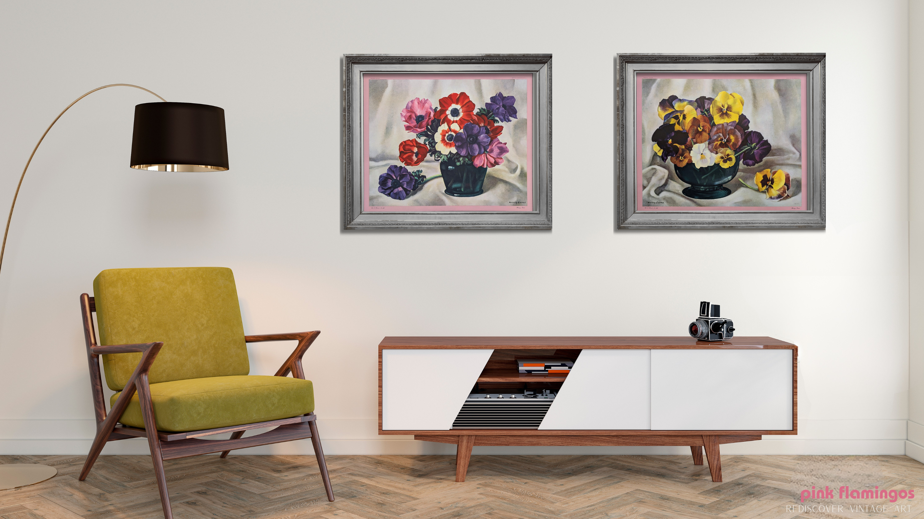Harry Lane Floral Prints | 1945 Vintage Still Life Wall Art – Pink ...